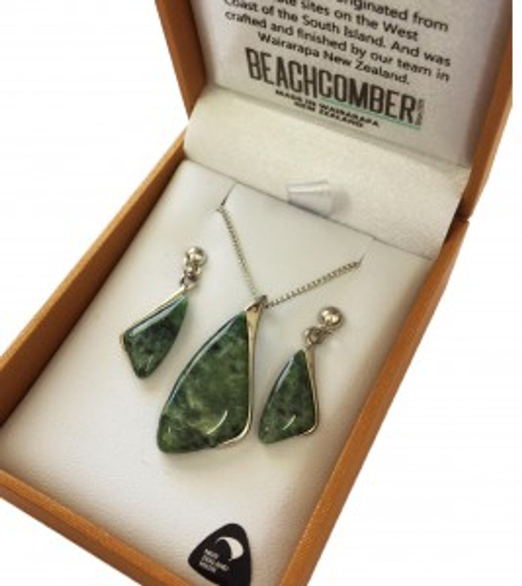 New Zealand Pounamu Set Silver Plated BBJ4221S – Stonex Jewellers