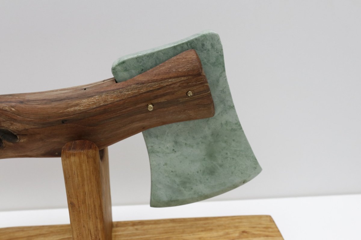 New Zealand Wood and Inanga Greenstone Axe HBS02 – Stonex Jewellers