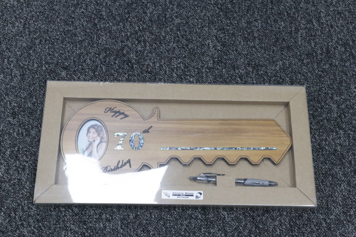 70th KEY - Wooden Photo key with Pen – Stonex Jewellers