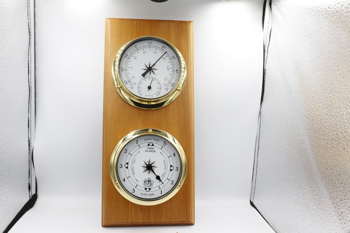 New Zealand Rimu Tide clock with Humidy and Temparature – Stonex Jewellers