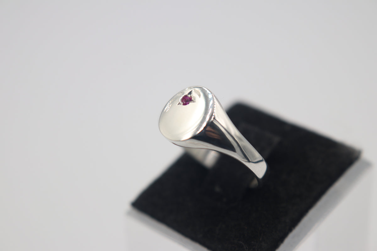 Stg Silver Girls Oval Signet Ring – Stonex Jewellers